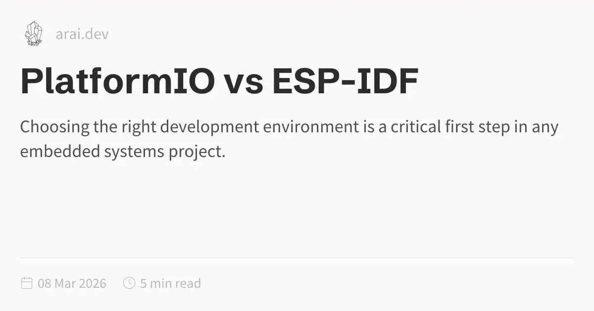 PlatformIO vs ESP-IDF